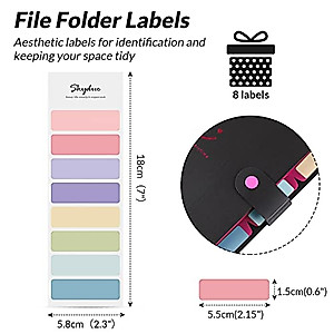 SKYDUE 4 Packs Expanding File Folder with 168 Labels,5 Pockets A4 Letter Size Accordion Folder Paper Organizer for School and Office (4 Pack 2)