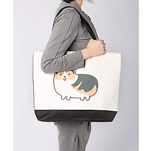 Nayo The Corgi Chubby Corgi Canvas Bag big capacity