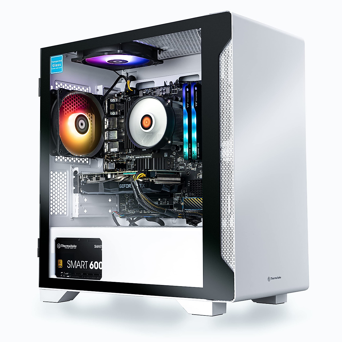 Thermaltake LCGS Glacier 166 Gaming PC (AMD Ryzen™ 5 3600 6-core, ToughRam Z-ONE 3600Mhz 16GB RGB Memory, NVIDIA GeForce® GTX 1660 Super 6GB, 1TB M.2 NVMe, Win 10 Home) S1WT-B550-G16-LCS