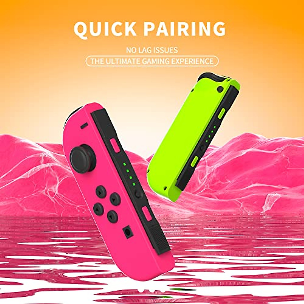 WWOKIND Joy Con Controller Compatible for Switch, Wireless Joypad Replacement for Switch Joycon, Left Right Remote for Switch Controllers Joycon(Pink and Green)