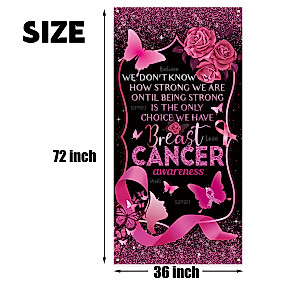 Breast Cancer Decorations Breast Cancer Awareness Door Cover October Pink Ribbon Decor Breast Cancer Decorations for Home Office Party