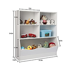 TOYMATE Toy Organizers and Storage, Kids Bookshelf and Bookcase for Playroom, Bedroom, Reading Nook, Toddler's Room, Nursery