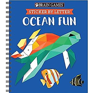 Brain Games - Sticker by Letter: Ocean Fun (Sticker Puzzles - Kids Activity Book)