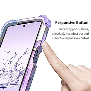 Hekodonk for Moto G 5G 2022 Case,Heavy Duty Shockproof Protection Hard Plastic+Silicone Rubber Hybrid Protective Case for Moto G 5G 2022 Purple Marble