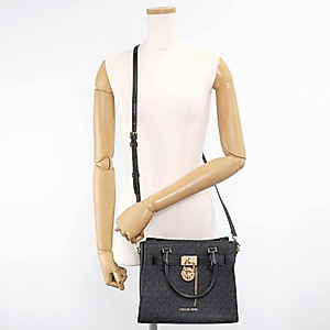 Michael Kors HAMILTON SMALL SATCHEL SHOULDER CROSSBODY BAG MK SIGNATURE (Black)