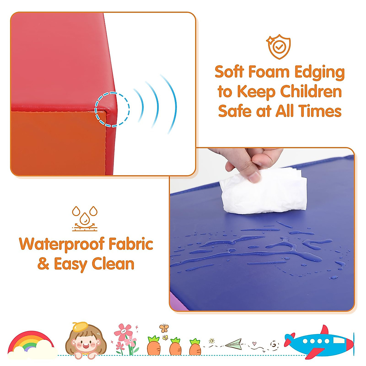 Pazidom Couch Nugget Couch, Play Couch for Kids, Colorful Toddler Couch, 5 Piece Climbing Toys, Soft and Safe for Baby/Kids Indoor