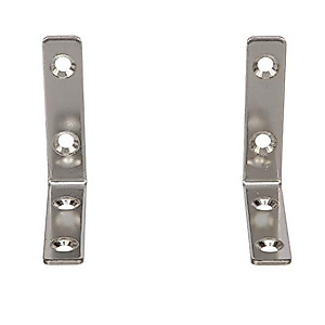 Seachoice Marine-Grade 90-Degree Angle Bracket, Polished 304 Stainless Steel, 2-3/8 in. X 1/2 in., Pack of 2