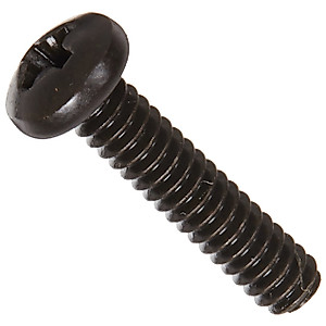 Small Parts Steel Pan Head Machine Screw, Black Oxide Finish, Meets ASME B18.6.3, #1 Phillips Drive, #4-40 Thread Size, 1/2" Length, Fully Threaded, Import (Pack of 100)