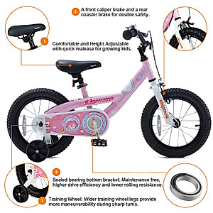 RoyalBaby Chipmunk Boys Girls Kids Bike Submarine Steel Cycle Bike Child's Bicycle 16 Inch Pink