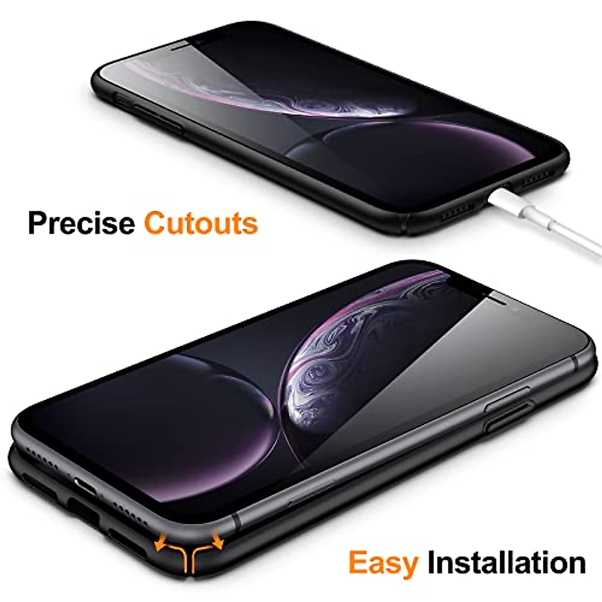 JETech Upgraded Slim (0.85 mm Thin) Case for iPhone XR 6.1-Inch, Camera Lens Cover Full Protection, Slim Fit Ultra Thin Lightweight Matte Hard PC, Support Wireless Charging (Black)