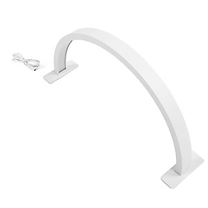 Rosvola Half Moon Light, 25W Desktop LED Light 3000K‑6500K Half Moon Shaped, Adjust Brightness Eyelash Beauty Lamp for Salon Nail Art White 100‑240V (US Plug)