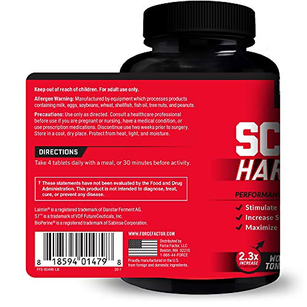 Force Factor SCORE! Hardcore, 3-Pack, Nitric Oxide Booster Supplement for Men with L-Citrulline, Yohimbe, Black Maca & B Vitamins to Boost Increase Stamina, Maximize Physical Performance, 360 Tablets