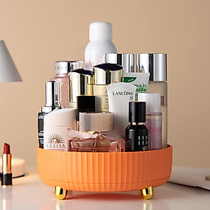 GIWULAKY 360°Rotating Makeup Organizer Countertop,Multifunctional Bathroom Organizer,Lazy Susan Turntable Organizer for Cabinet,Large Capacity Desk Organizer,for Pantry,Vanity,Condiments(White)