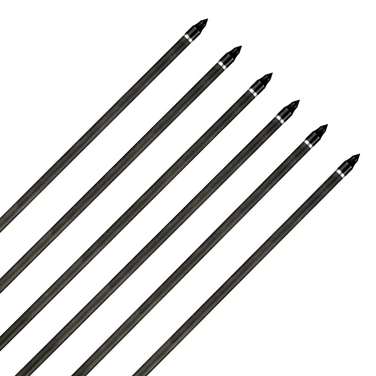 Huntingdoor Pure Carbon Arrows 31inch 400spine Archery Arrows Feather Fletching Screw-in Field Points Targeting Arrows for Compound Bow Recurve Bow 6/12 Pack