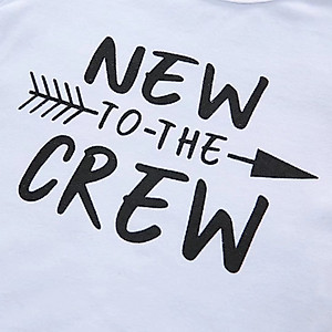 Tikoubabe Newborn Baby Boy Outfits Clothes Infant Cute Hipster Romper + Long Pants + Hat 3 Pcs New To The Crew Grey 0-3 Months 70cm