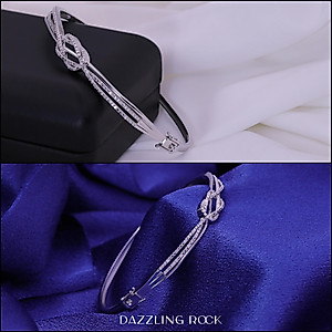 Dazzlingrock Collection Round White Diamond Infinity Knot Bangle Bracelet for Her (Diameter 2.75 inch, 0.25 ctw, Color I-J, Clarity I2-I3) in 925 Sterling Silver