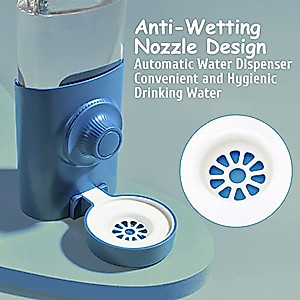 BNOSDM Rabbit Water Dispenser for Cage & Crate Bunny Food Bowl Feeder Detachable Stainless Steel Plastic Hanging Automatic Water Bottle No Drip for Ferrets Chinchiallas Guinea Pigs Small Animals