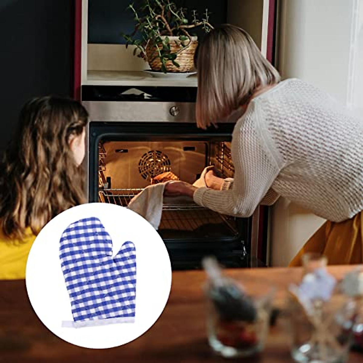 Oven Mitts Kitchen Gloves: Straw Holder 2Pcs Microwave Gloves Kitchen Mitts for Cooking Baking Grils Play Cooking Pot Kitchen Oven Mitts and Pot Holders Sets