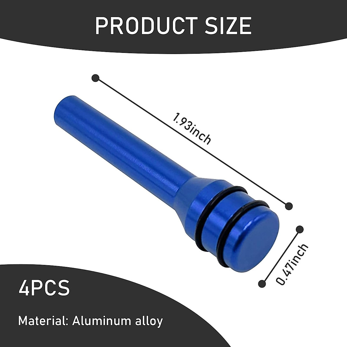 Slykew 4 PCS Car Door Lock Knobs, 0.47" x 1.93" Aluminum Alloy Inner Door Lock Pull Pins, Automotive Inner Door Pull Pins Decor, Suitable for Most Cars SUVs Accessory (Blue)