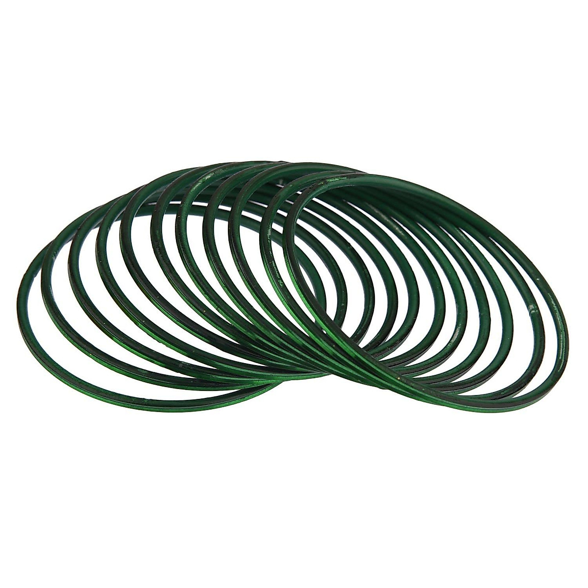 Efulgenz Metal Bangles for Women Indian Jewelry Two Dozen Wedding Bangles Set Plain Glossy Green Bangles Bracelets Bridal Bangle Set Fashion Costume Jewelry Accessories for Women (24 Pcs) Size 2.4