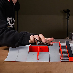 KETIEE Fingerboard Skate Park Kit: 57pcs Finger Skateboard Ramp Set with Exclusive 31 Ramps 6 Mini Skateboards & Mini Bicycles, Huge Finger Skatepark Training Props Toys Gifts for Kids Ages 6 and up