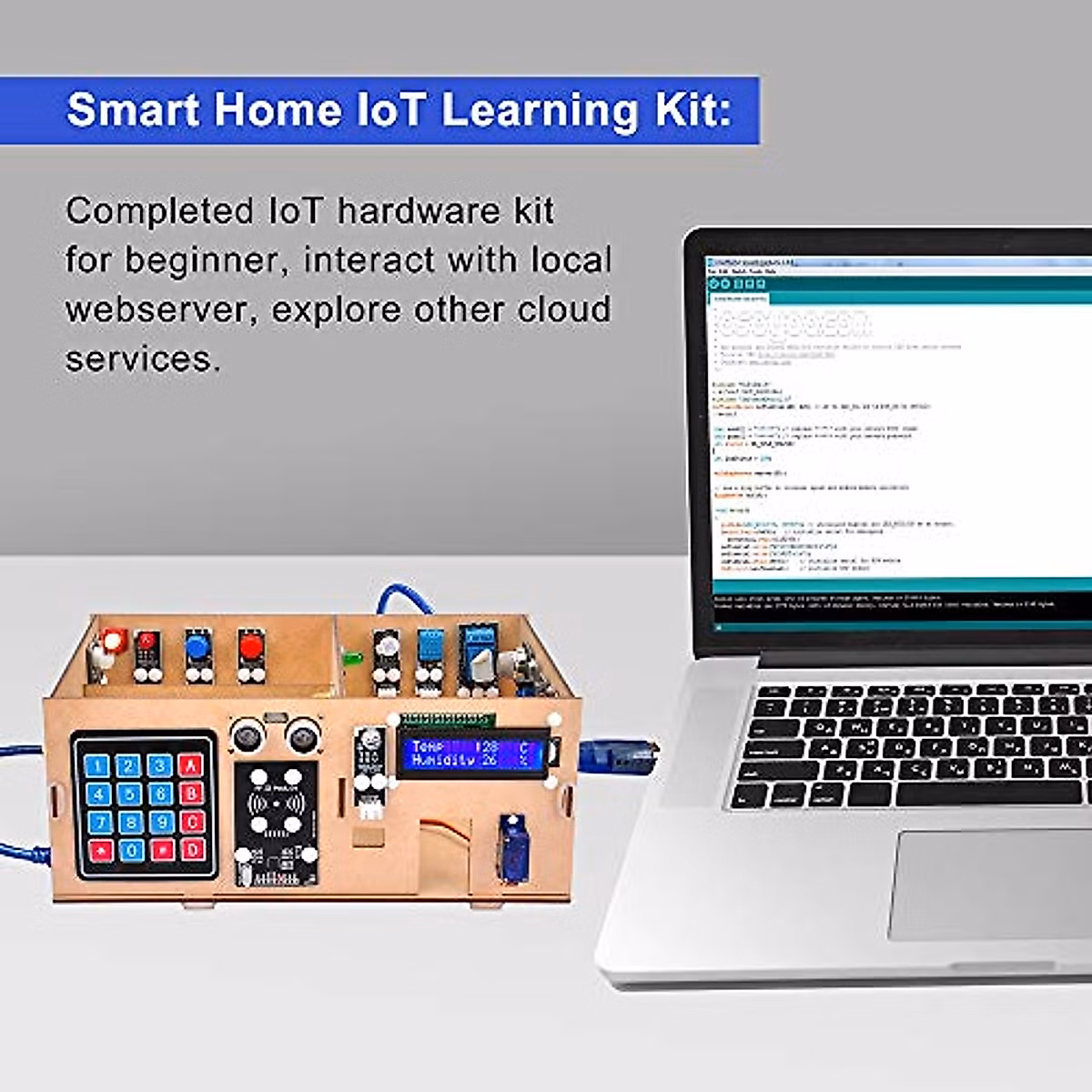 OSOYOO Smart Home IoT Learning Kit for Arduino, Wooden House Model, DIY IoT Programming, Internet of Things kit