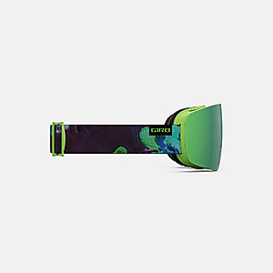 Giro Contour RS Asian Fit Ski Goggles - Snowboard Goggles for Men & Women - Green Data Mosh Strap with Vivid Emerald/Vivid Infrared Lenses