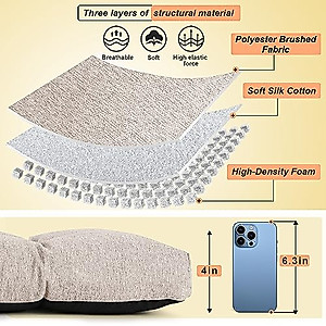 ROFIEJOX Indoor/Outdoor Bench Cushion 36x14 inch - Comfortable&Soft Fabric,Tufted Memory Foam, Non-Slip Bottom, Long Seat Cushion Furniture for Window Patio Garden Floor, (36x14x4) Milky White