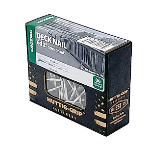 Huttig-Grip Fence Deck Nails 2 inches 6d for Wood Fencing HGN6OGSTDK1 Spiral Shank Outdoor Galvanized Finish, 1 lb Pack of 138 Nails