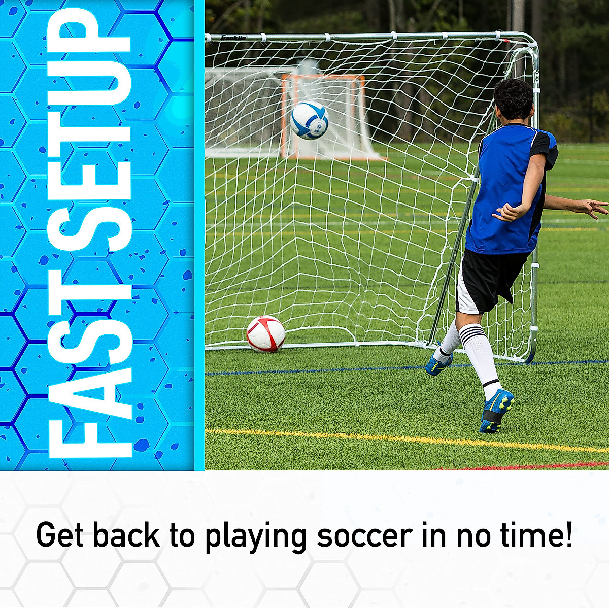 Franklin Sports Soccer Replacement Goal Nets and Soccer Goal Straps - Replacement Soccer Net For 10'x5' Soccer Goals,White