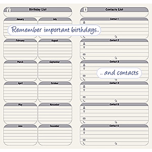 Travelers Notebook Inserts - 2 Pack, 26 Weeks Per Book, Free Diary Weekly Planner Refills with 6 Monthly Summary, to Do List Calendar for Standard Regular TN Journal Size 8.5" x 4.75" (21 x 11 cm)