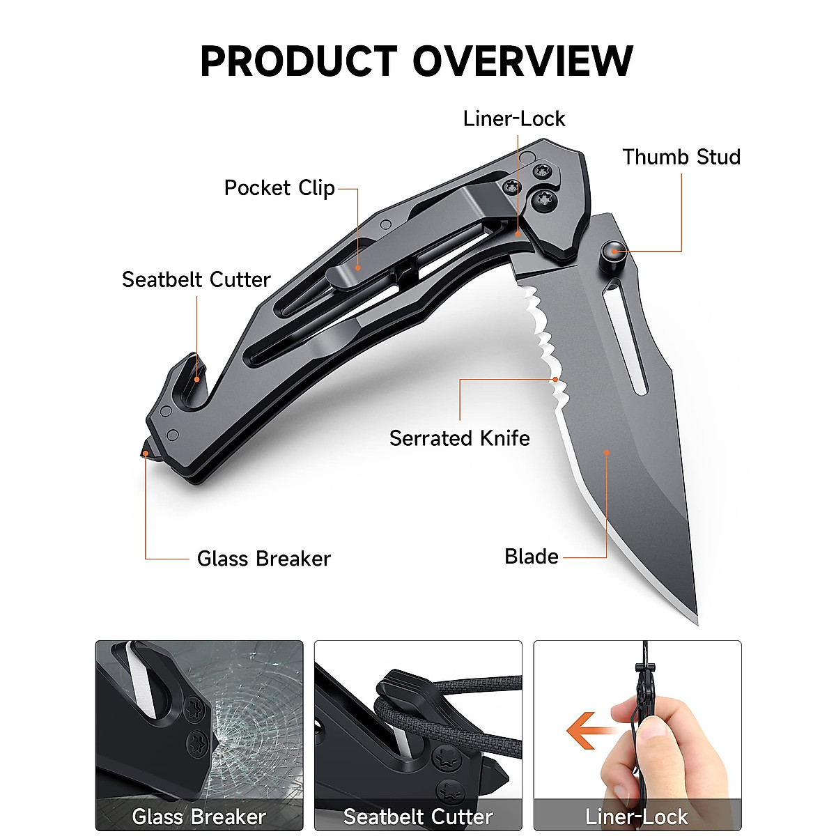 Rush Deer Pocket Knife, Folding Knife with Clip,EDC Knife Utility Knife for Hiking Camping Fishing Work Outdoor (Mini Pocket Knife)