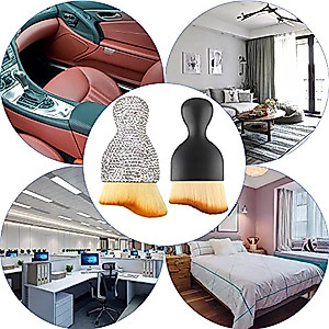 Dland 2 Pieces Car Interior Dust Brush, Car Cleaning Soft Bristle Brush Detail Brush, Used for Air Conditioning Vents, Computer, Dashboard, Car RV Interior, etc