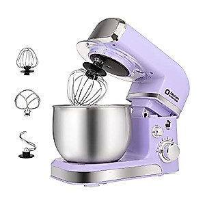 Stand Mixer, Kitchen in the box 3.2Qt Small Electric Food Mixer,6 Speeds Portable Lightweight Kitchen Mixer for Daily Use with Egg Whisk,Dough Hook,Flat Beater (Purple)