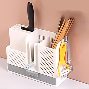 OQOPO Chopsticks Rack,Kitchen Chopsticks Basket Without Punching - Kitchen Wall Mounted or Standing Chopsticks Organizer for Kitchen Countertop