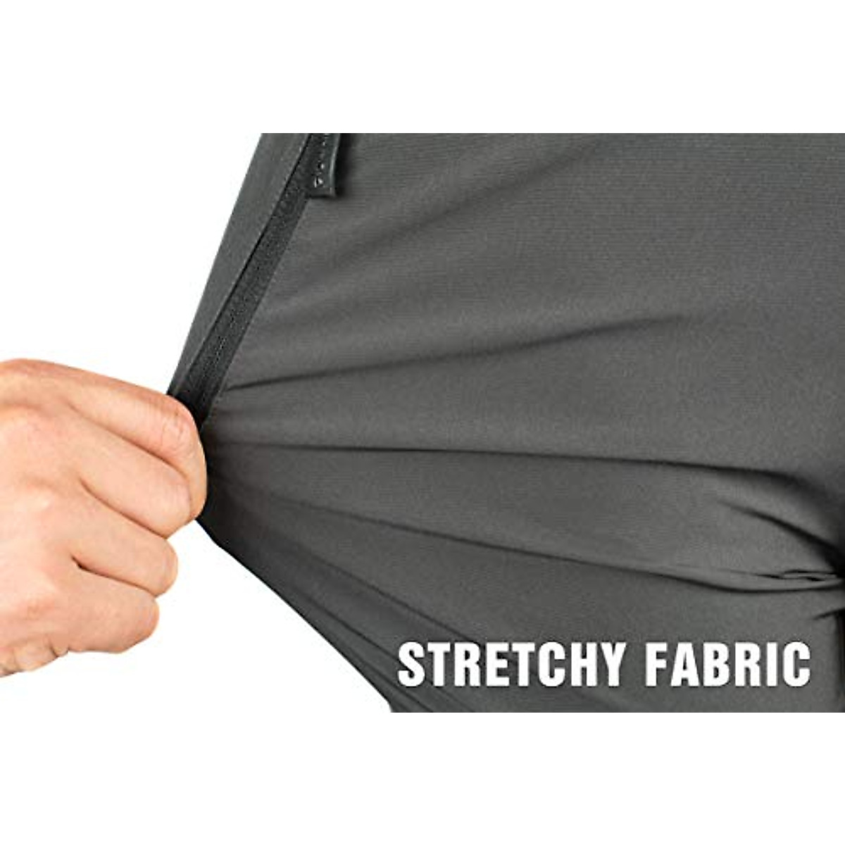 clothin Men's Elastic-Waist Travel Pant Stretchy Lightweight Pant Multi-Pockets Quick Dry Breathable(Grey L-32)