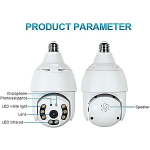 Temgofeau Light Bulb Camera Security Wireless, 2K 4.0MP PTZ Home Camera, Motion Auto Tracking, 360 Degree WiFi Smart Surveillance Cam with Motion Detection Alarm Night Vision(No Micro SD Card)