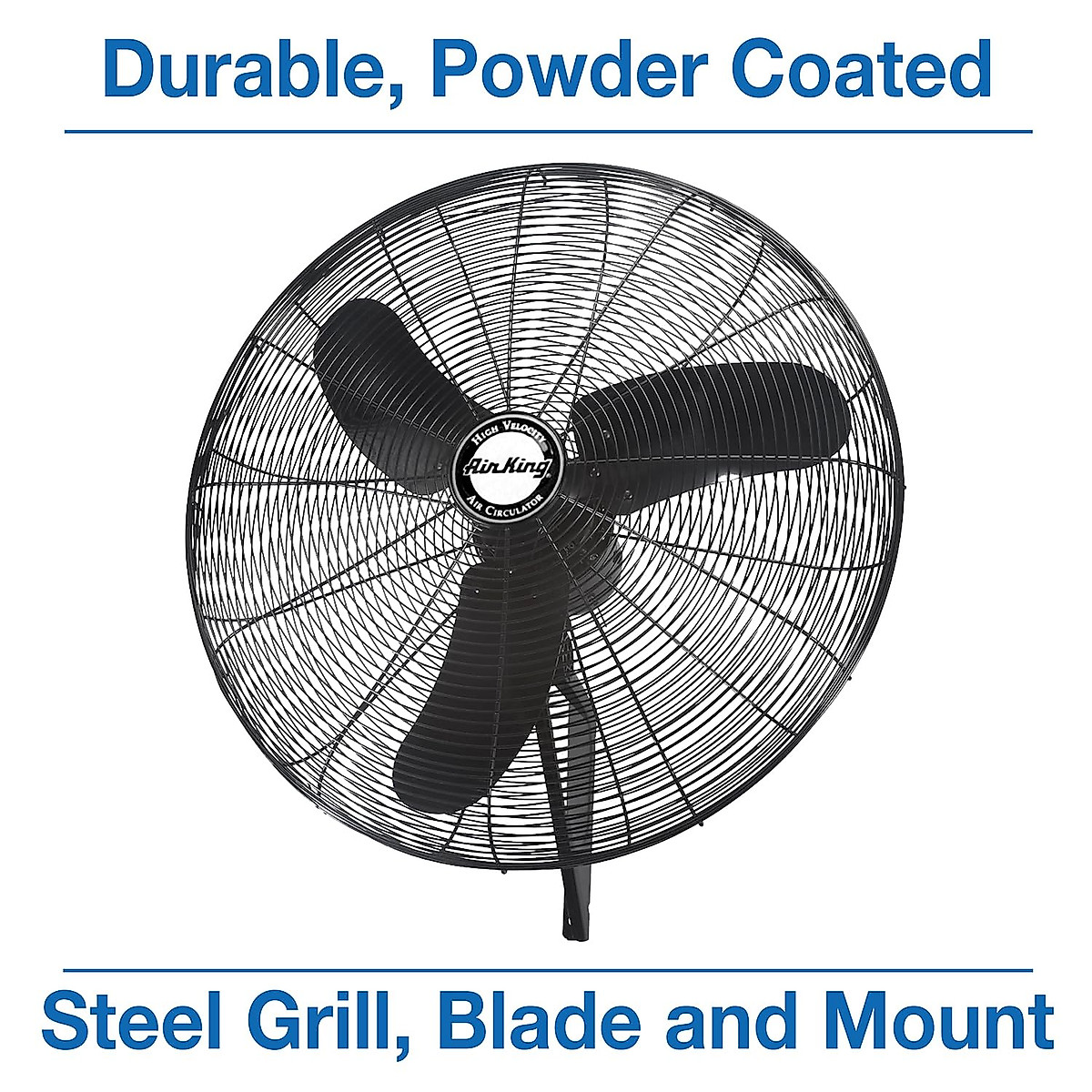 Air King 9070 30-Inch 1/3-Horsepower Industrial Grade Wall Mount Fan, Black Finish
