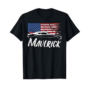 Maverick 302 Vintage American Flag USA Muscle Car T-Shirt