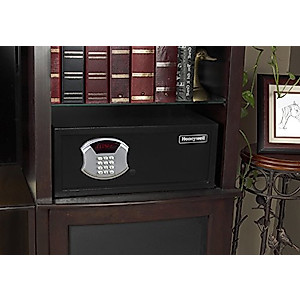 Honeywell Safes & Door Locks - Hotel Room Style Safe Box with Digital Lock - Fits 17" Laptop - LED Display Panel - Low Profile Steel Security Personal Safe for Money - 1.14 Cubic Feet - Black - 5105DS