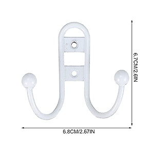 Zerodeko 6pcs Metal Wall Hooks Towel Hooks Coat Hook Robe Hook Vintage Hooks Coat Hook Door Hangers Clothes Cabinet Closet Sponges Wall Hook for Bathroom Bedroom Kitchen White