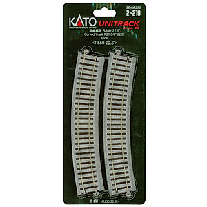Kato USA Inc. HO 550mm 21-5/8 Radius Curve 22.5-Degree 4 KAT2210 HO Track