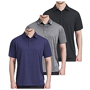 3 Pack Polo Shirts for Men Dry Fit Performance Short Sleeve Golf Polo Shirts (as1, Alpha, x_l, Regular, Regular, A01)