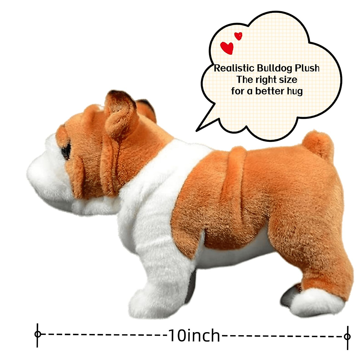 Lifelike Bulldog Plush-11.8" Bulldog Stuffed Animal,Soft Dog Stuffed Animals for Boy,Stuffed Plush for Girls and Boys,Stuffed Bulldog Plush for Kids, Kids' Plush Toy Pillows,Hugging Pillow