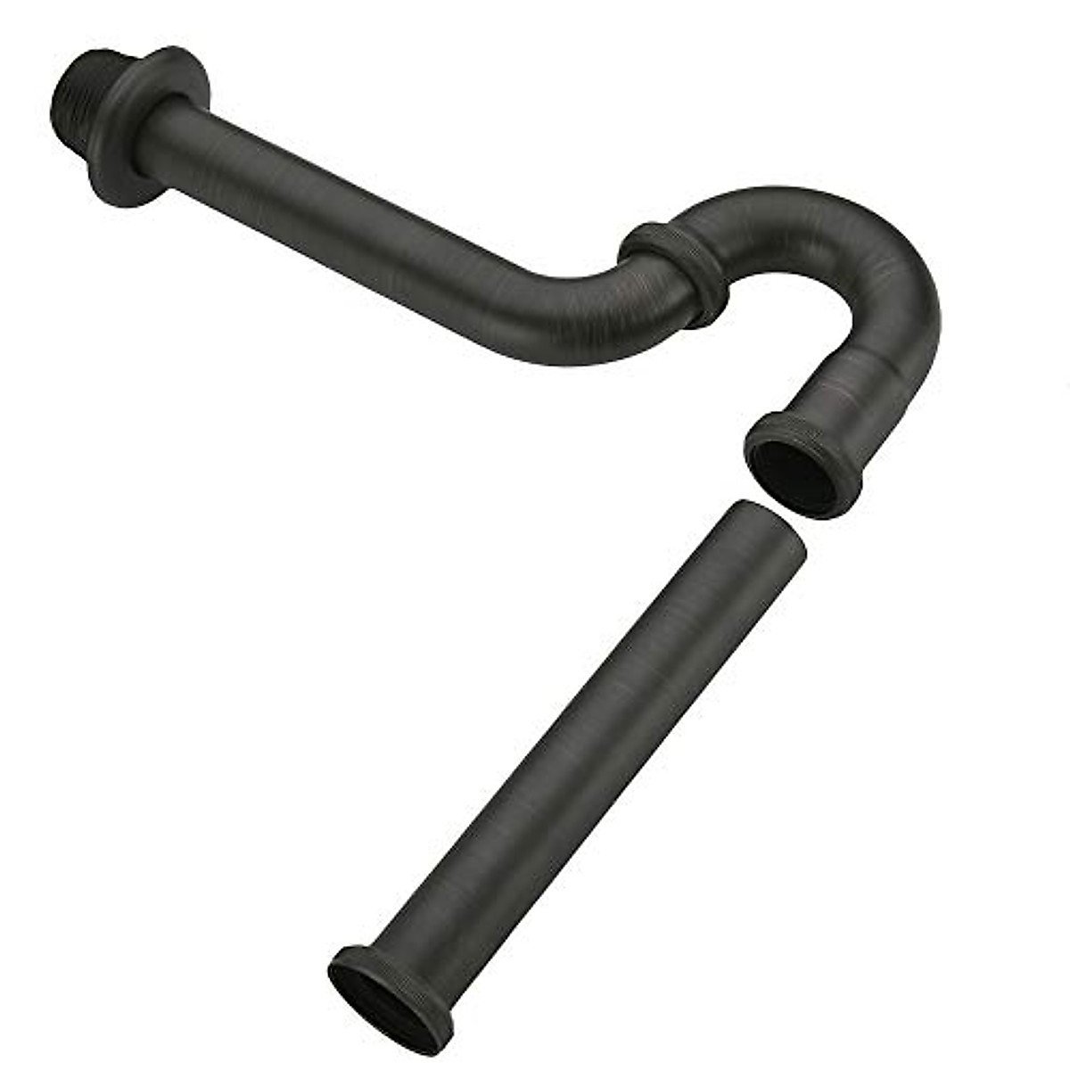 Orhemus Brass P Trap, 1 1/4 Bathroom Basin Sink Waste Trap Drain Kit with Flange and Slip Joint Extension Tube Drain Tailpiece, Adjustable Height, Oil Rubbed Bronze Finished