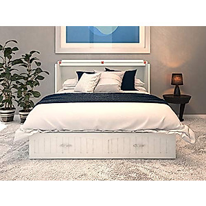 AFI Southampton Murphy Bed Chest with Charging Station, Queen, White