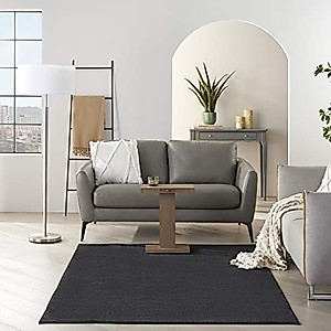 Nourison Essentials Indoor/Outdoor Black 6' x 9' Area Rug, Easy Cleaning, Non Shedding, Bed Room, Living Room, Dining Room, Backyard, Deck, Patio (6x9)