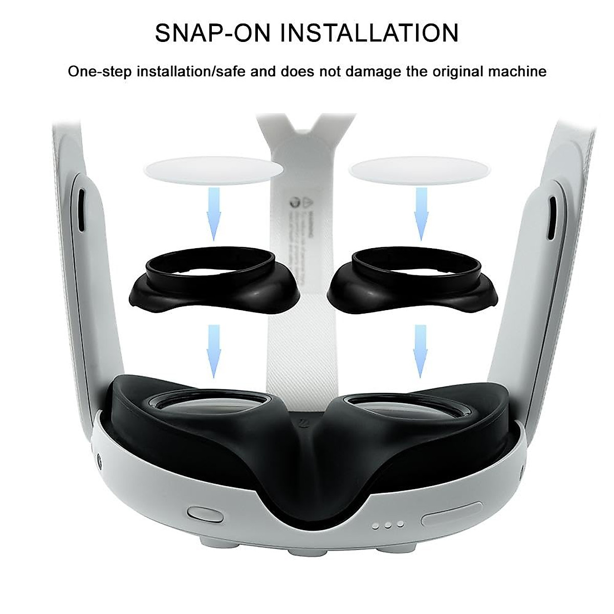 pulunto Glasses Spacer Protector for Meta Quest 3 VR Controller Headset Mirror Eyewear Protective Frame Lens Insert Protective Cover Anti-scratch Headset Frame VR Accessories