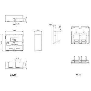 ICC Surface Mount Box with 2 Ports, Black, Single