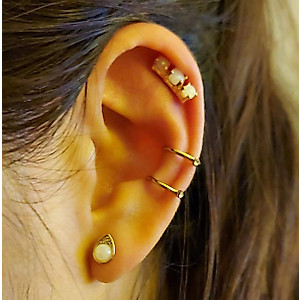 Incaton 12Pcs 16G Stainless Steel Cartilage Cubic Zirconia Stud Earrings for Men Women Conch Forward Helix Tragus Daith Piercing Jewelry